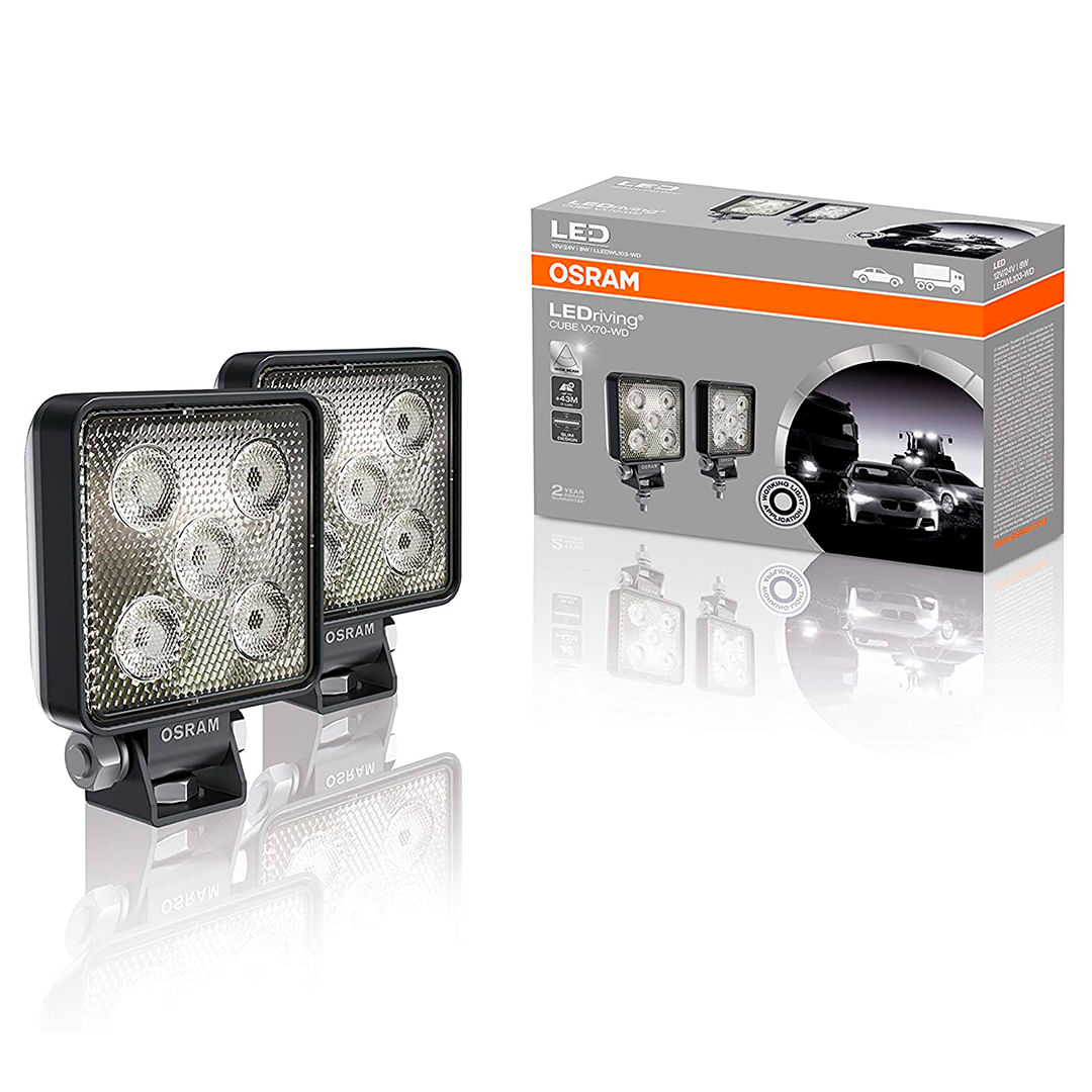 FARO LED CUADRADO OSRAM 12/24 V 8W 5 LEDS JUEGO